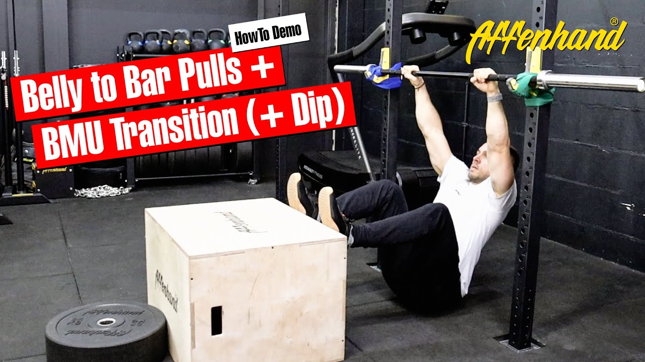 Belly to Bar Pulls (+ Banded) + Bar Muscle Up Transition (+ Dip) BMU # ...