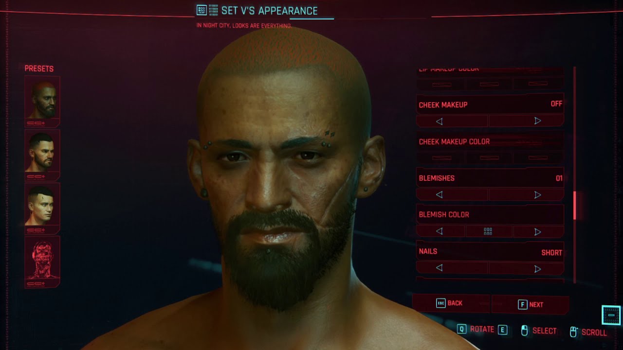 Cyberpunk 2077 default player character presets - YouTube