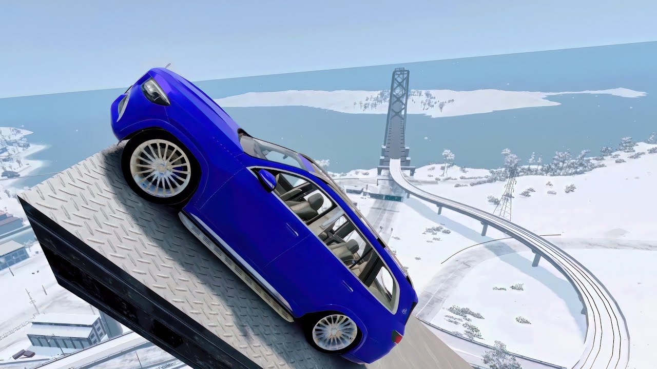 Cars vs Giant Ramp #3 BeamNG Drive - YouTube
