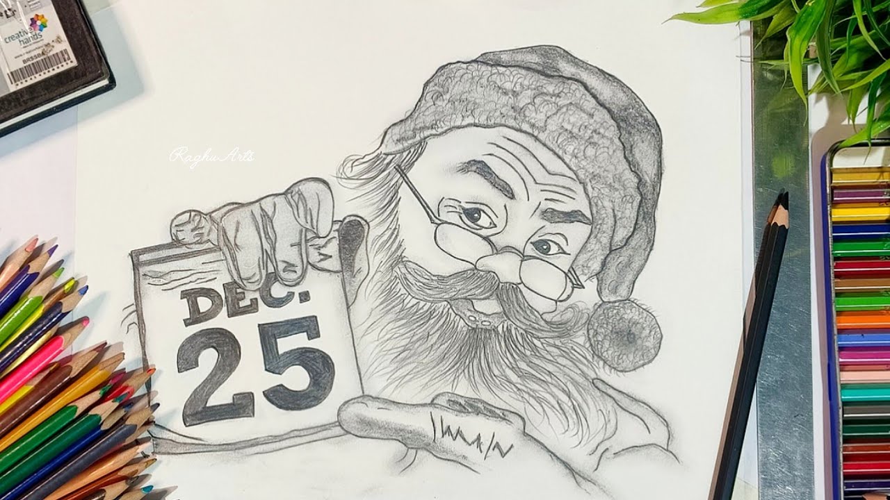 Santa Claus Drawing / Christmas 🎄 Drawing / 25 December Art 😍 - YouTube