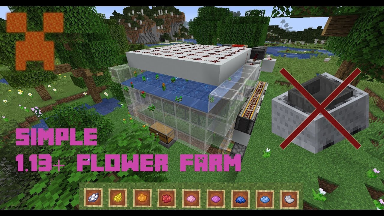 Super SIMPLE and FAST Minecraft Flower Farm 1.13+ [No Hopper-Minecarts ...