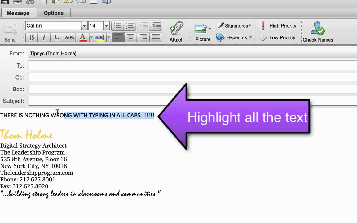 Changing All caps In Outlook 2011 YouTube Changing All caps In Outlook 2011 YouTube