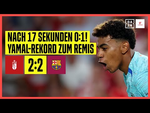 Gegentor nach 17 Sekunden und Yamal-Rekord! Barca remis: Granada - FC Barcelona 2:2 | LaLiga | DAZN