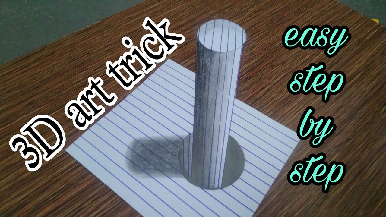 3D art trick stick in the hole tutorial| 3d art step by step - YouTube