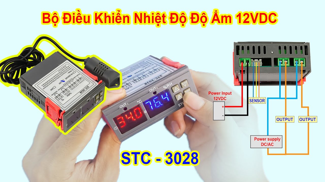 STC-3028 Bộ Điều Khiển Nhiệt Độ Độ Ẩm 12VDC (STC-3028 Temperature And ...