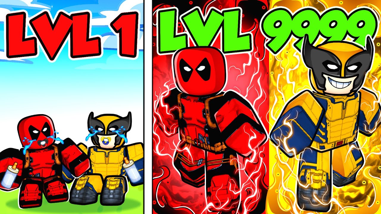 Upgrading DEADPOOL and WOLVERINE in ROBLOX - YouTube