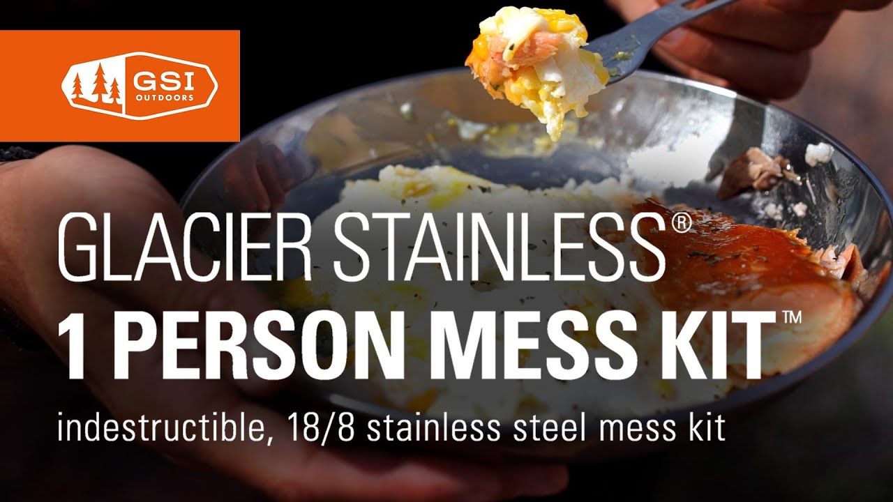 GSI Outdoors | Glacier Stainless 1 Person Mess Kit - Camping Cook Set ...