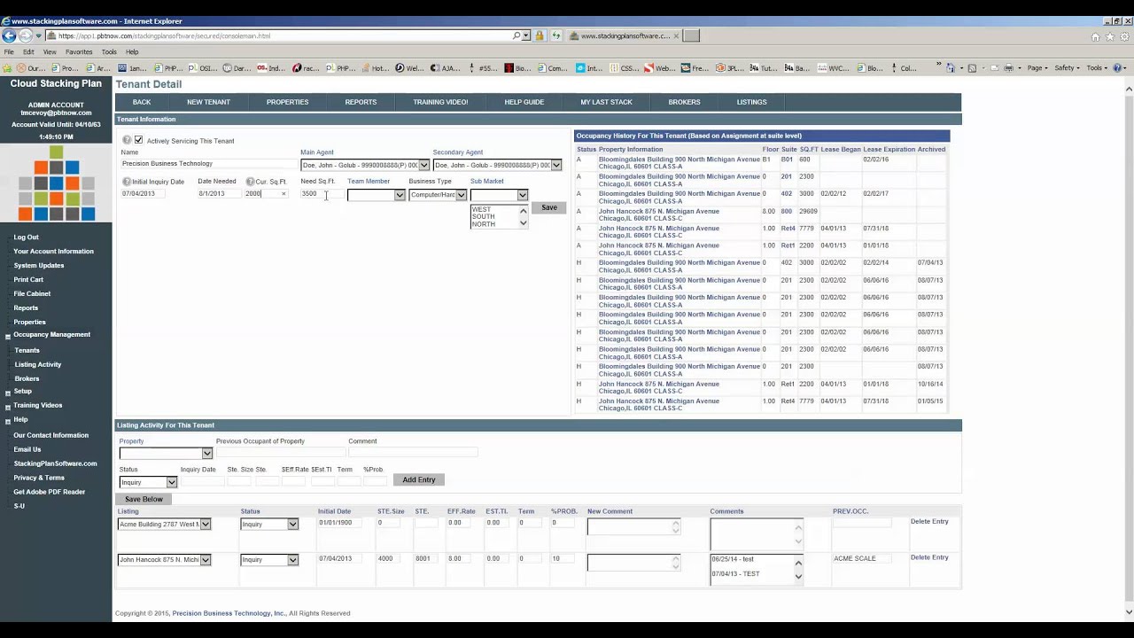 Cloud Stacking Plan, Tenant Management and Listing Activity - YouTube