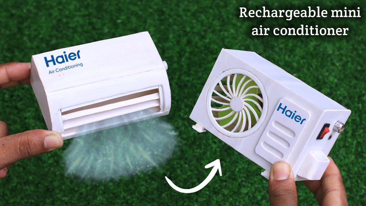 How To Make A Rechargeable Haier Mini Air conditioning & Test Video ...