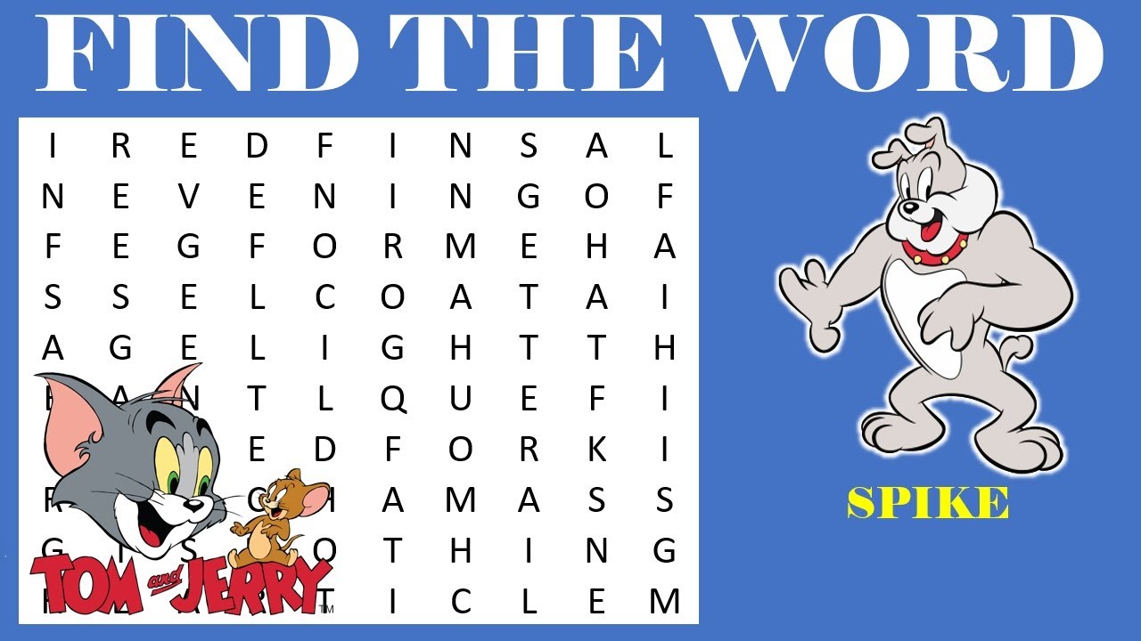Tom and Jerry | Word Game | Word Search | Puzzle | Find the Hidden ...