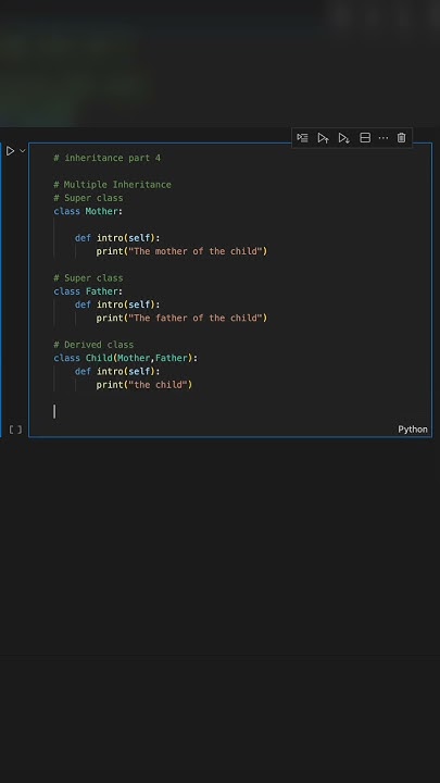 Python Inheritance Part 4 Multiple Inheritance Python Shorts Pythonprogramming Python3