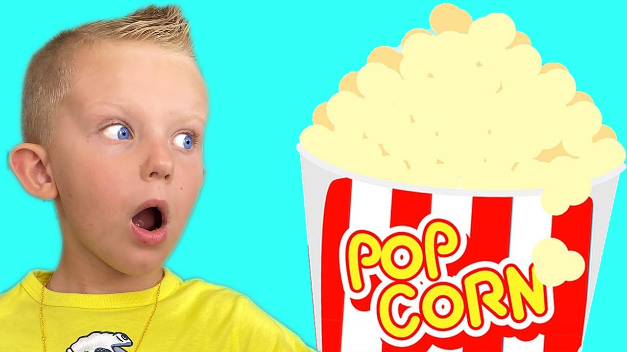 Martin pretends to play with popcorn surprise - YouTube