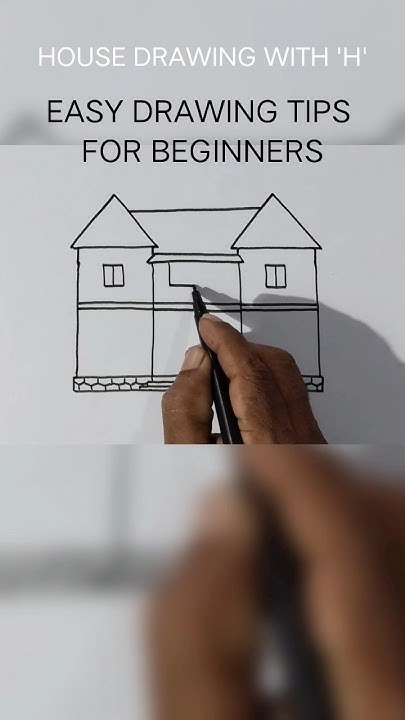 How to draw a House easy step by step / House drawing with 'H' # ...