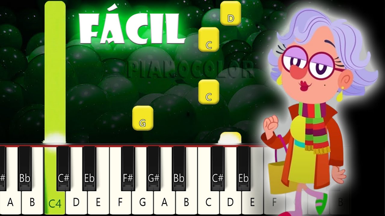 La Marcha de mi Tía Clementina | Piano Tutorial FÁCIL | Cover | Karaoke ...