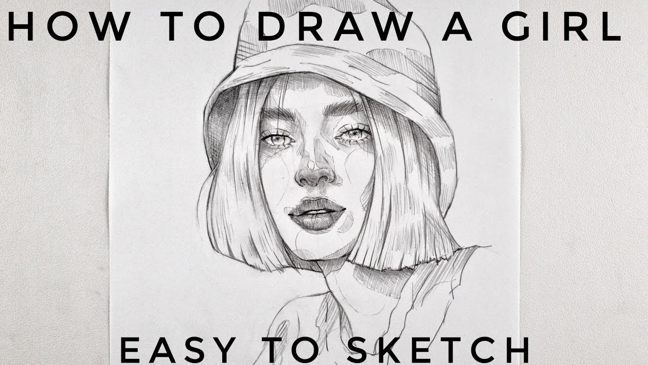 How to draw a Girl Easily | Tutorial Drawing step by step for Beginners ...