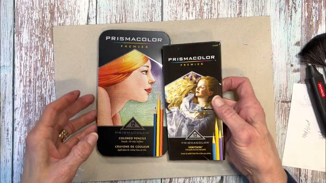 Prisma Prismacolor Premier vs. Verithin Colored Pencil Comparison - YouTube