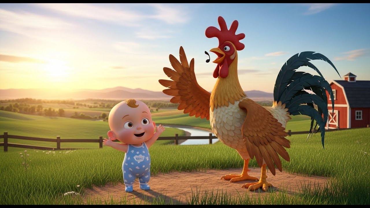 Farm Wake-Up With Rooster and Baby | Nursery Rhymes for Kids | Baby ...