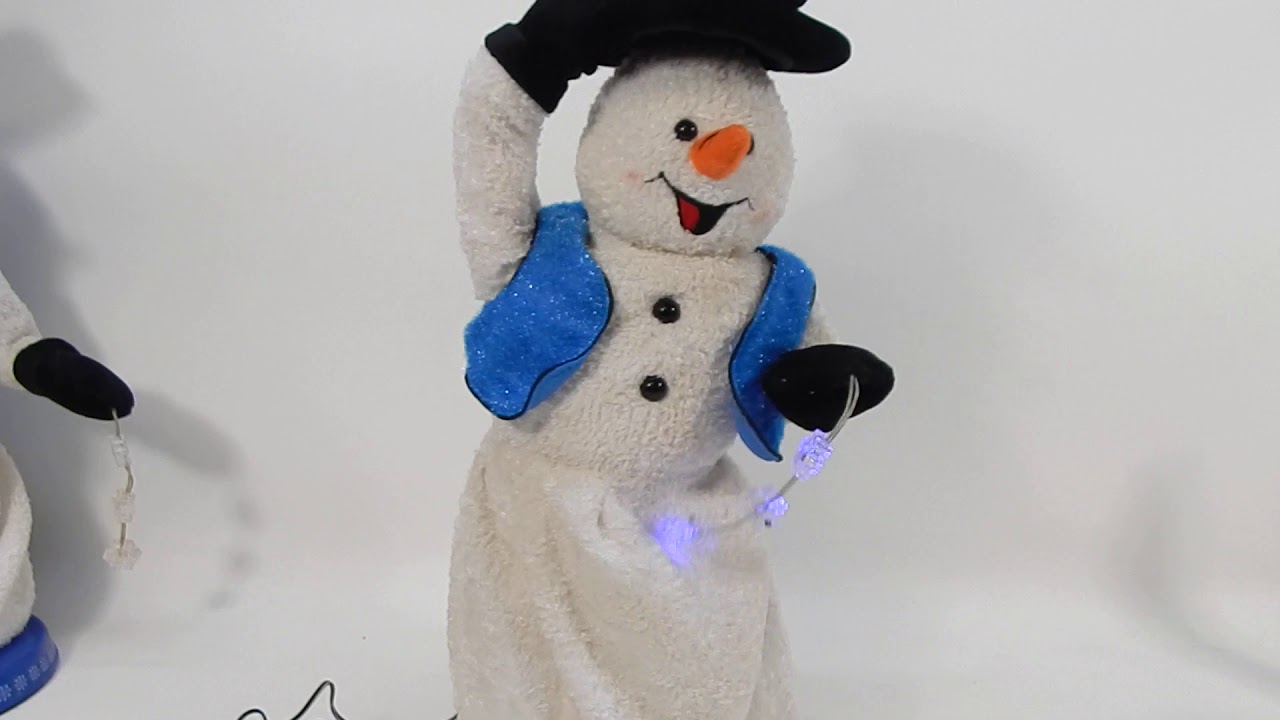 04 Gemmy Spinning Snowflake Animated Frosty Snowman Sings I’m Mr Snow ...