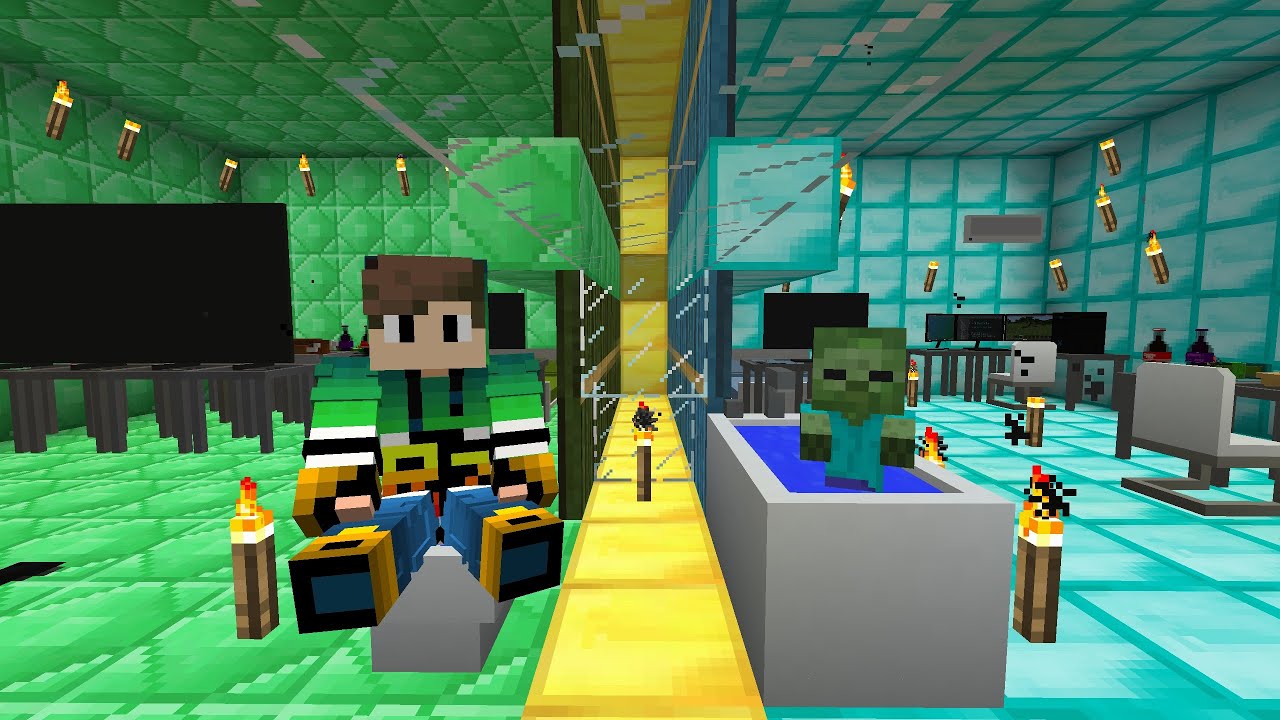 One day in the life of Little Zombie and Razzy in Minecraft - YouTube