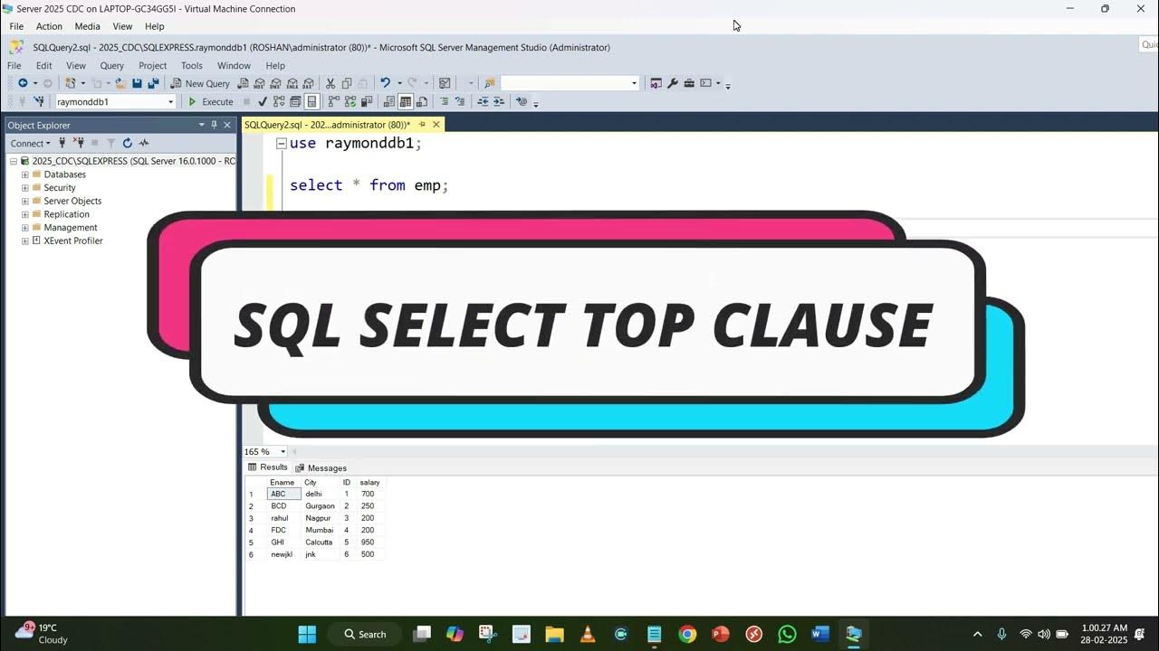 SQL SELECT TOP CLAUSE Command | What is the use, its Syntax | SQL Server 2022 Practice - YouTube