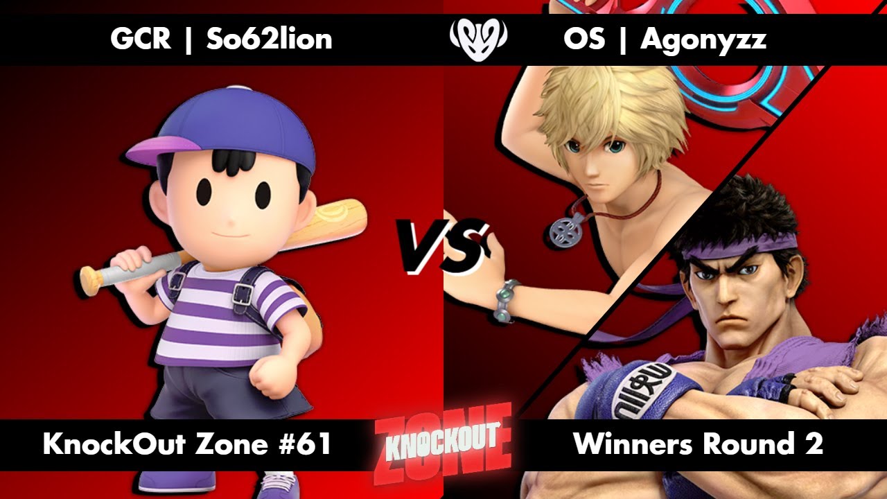 KnockOut Zone #61 - SSBU Winners Round 2 - So62lion (Ness) vs Agonyzz (Shulk/Ryu) - YouTube