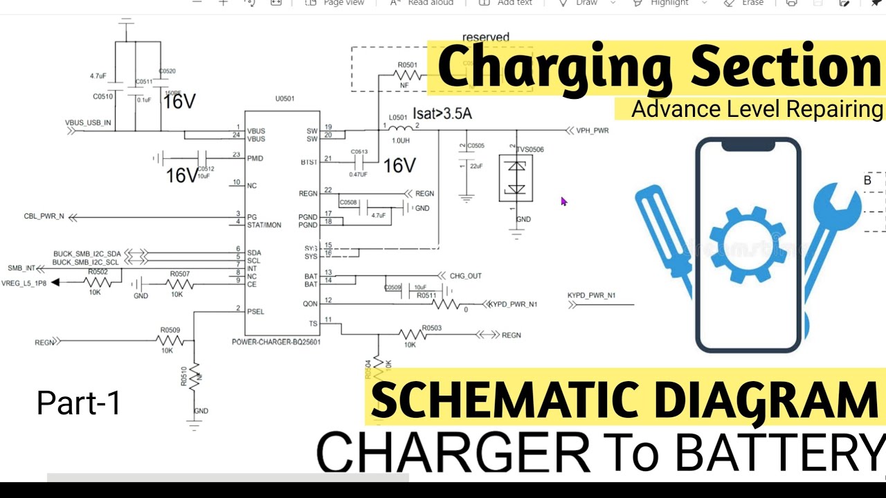 Mobile charging section with schematic | charging section of mobile ...