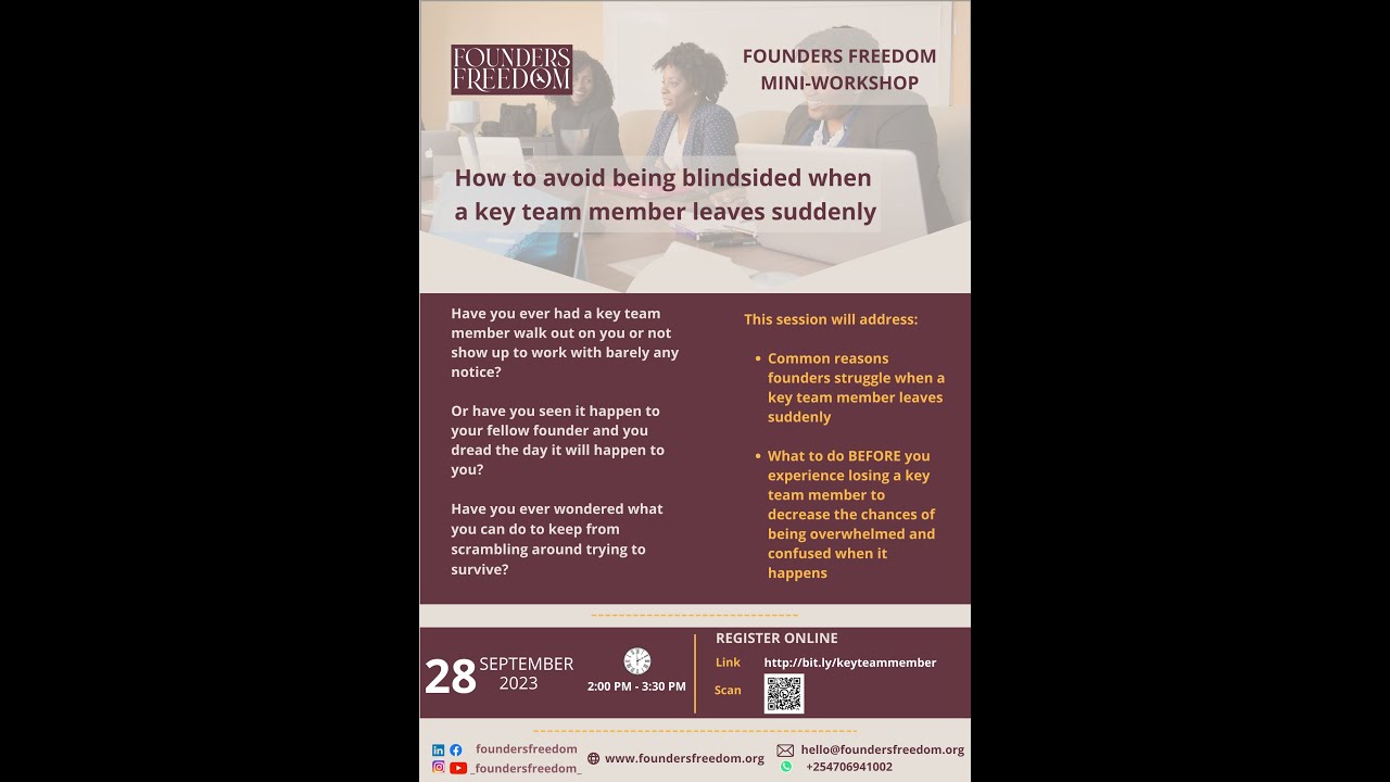 How to avoid getting blindsided when a key team member leaves - YouTube
