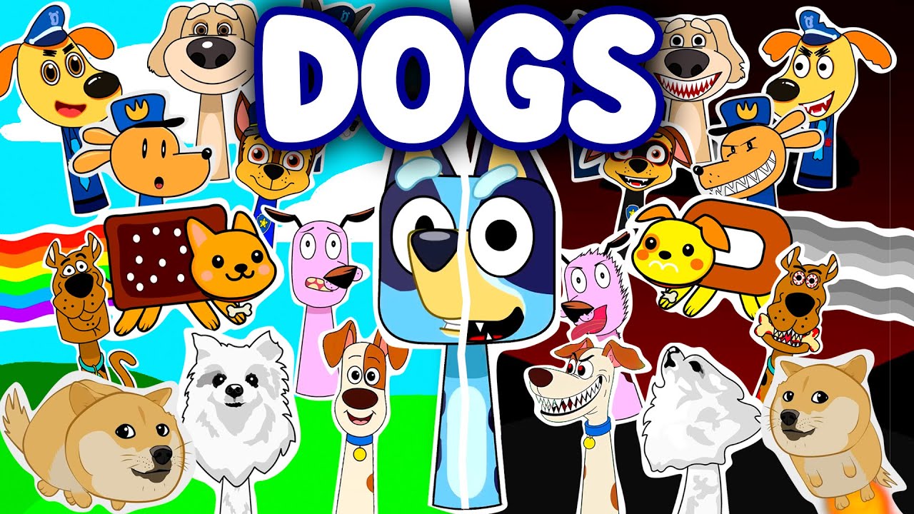 Sprunki OC: All Dog 🐶 Characters: Bluey,Gabe,Doge,Sheriff Labrador ...