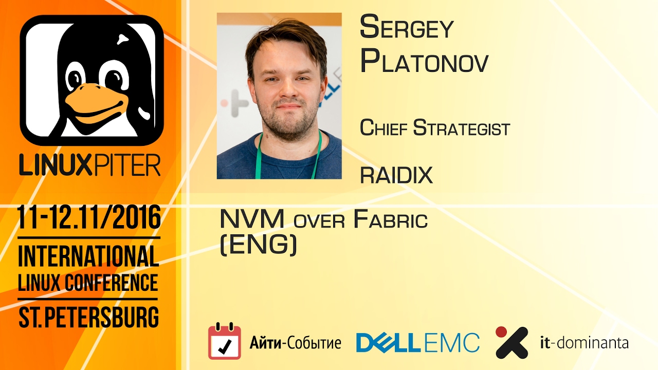 Sergey Platonov: "NVMe over Fabric in a Nutshell" [ENG] - YouTube