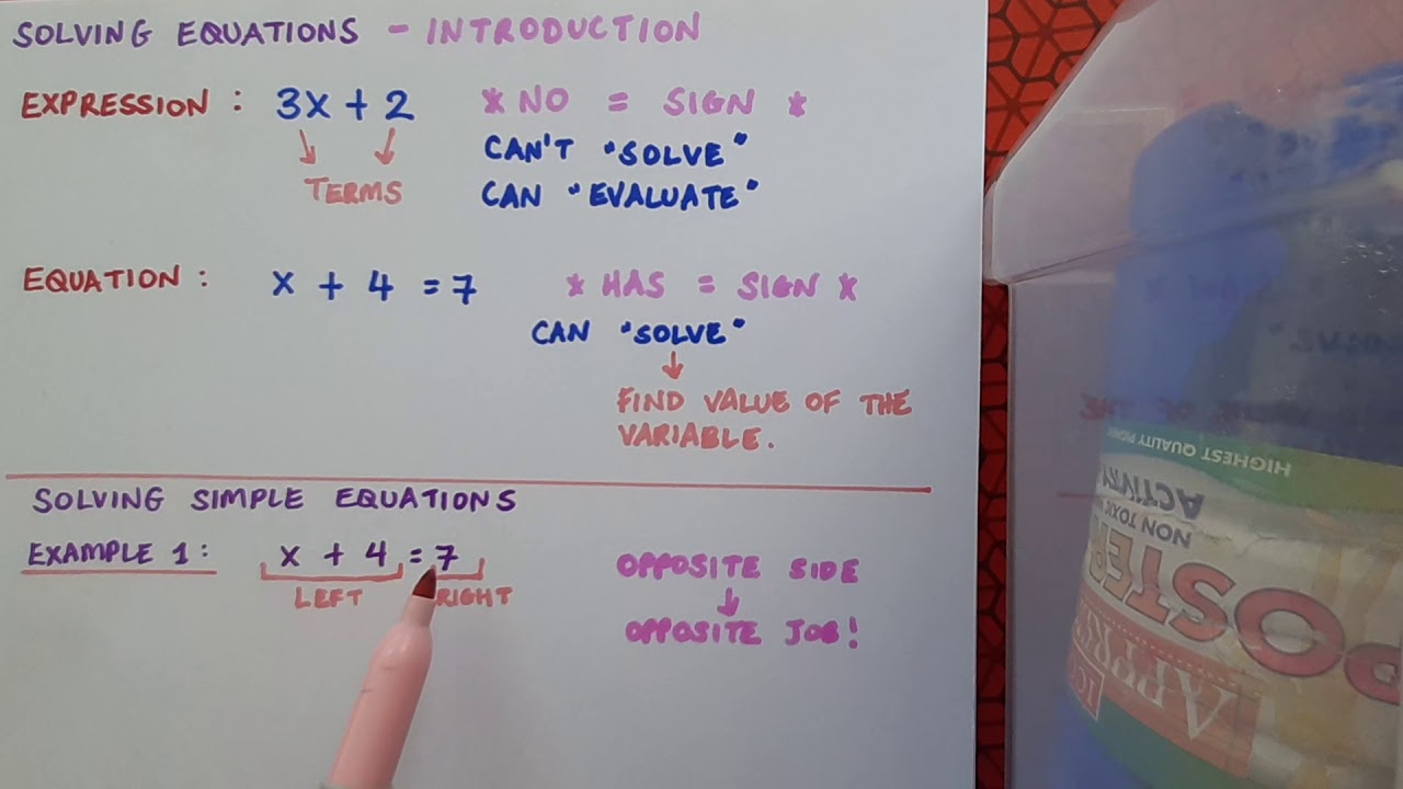 Algebra - Solving Equations 1 - YouTube