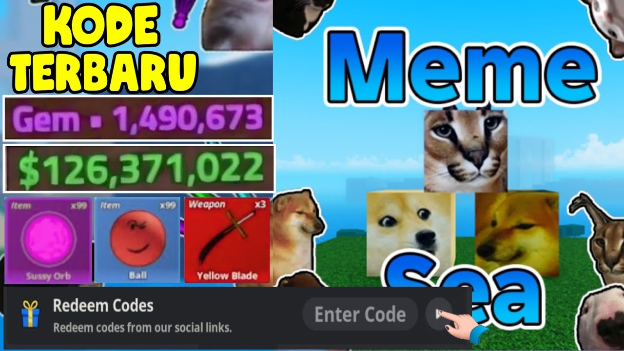 BURUAN REDEEM! KODE REDEEM ROBLOX MEME SEA TERBARU AGUSTUS 2024! KODE ...