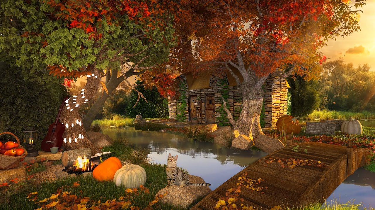 Peaceful Relaxing Hymns,Beautiful Fall Music, "Calm River Morning" by ...