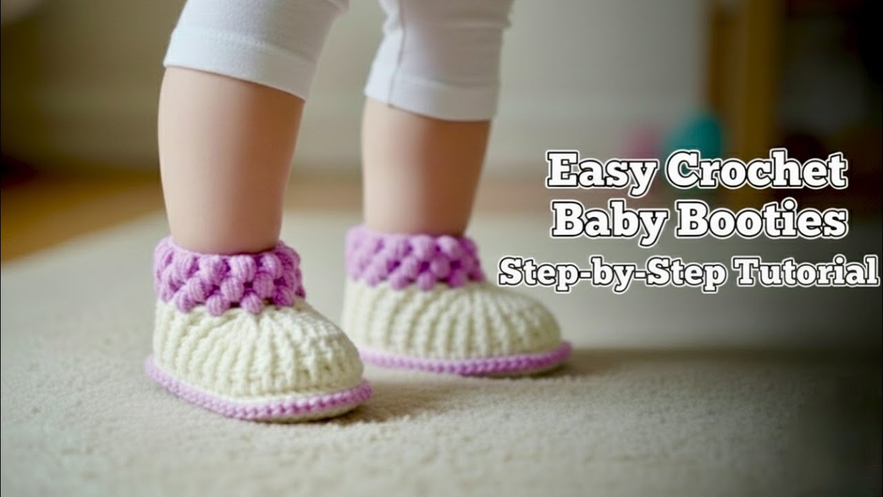 Easy Crochet Baby Booties Tutorial for Beginners | Step-by-Step Baby ...