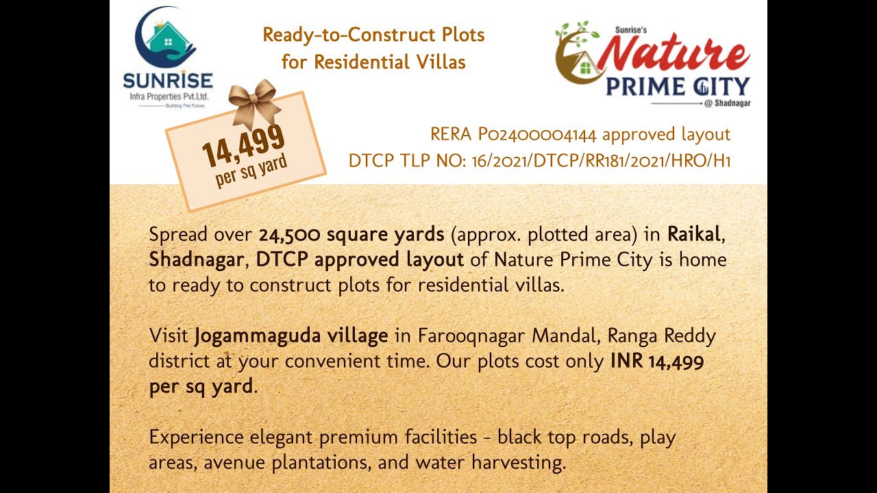 Prime City - Ready-to-construct Plots for Residential Villas by Sunrise ...