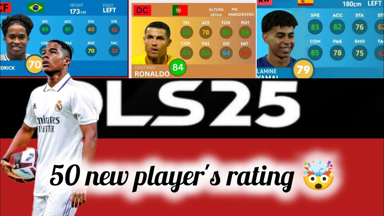 DLS 25!! DLS25 UPDATE ALL PLAYERS RATING 💥🔥 - YouTube