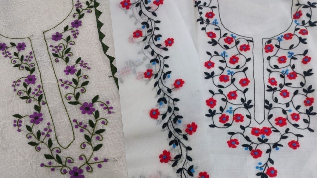 Most Beautiful Aplic Work Dress Designs | Phool Patti Aplic Work ...