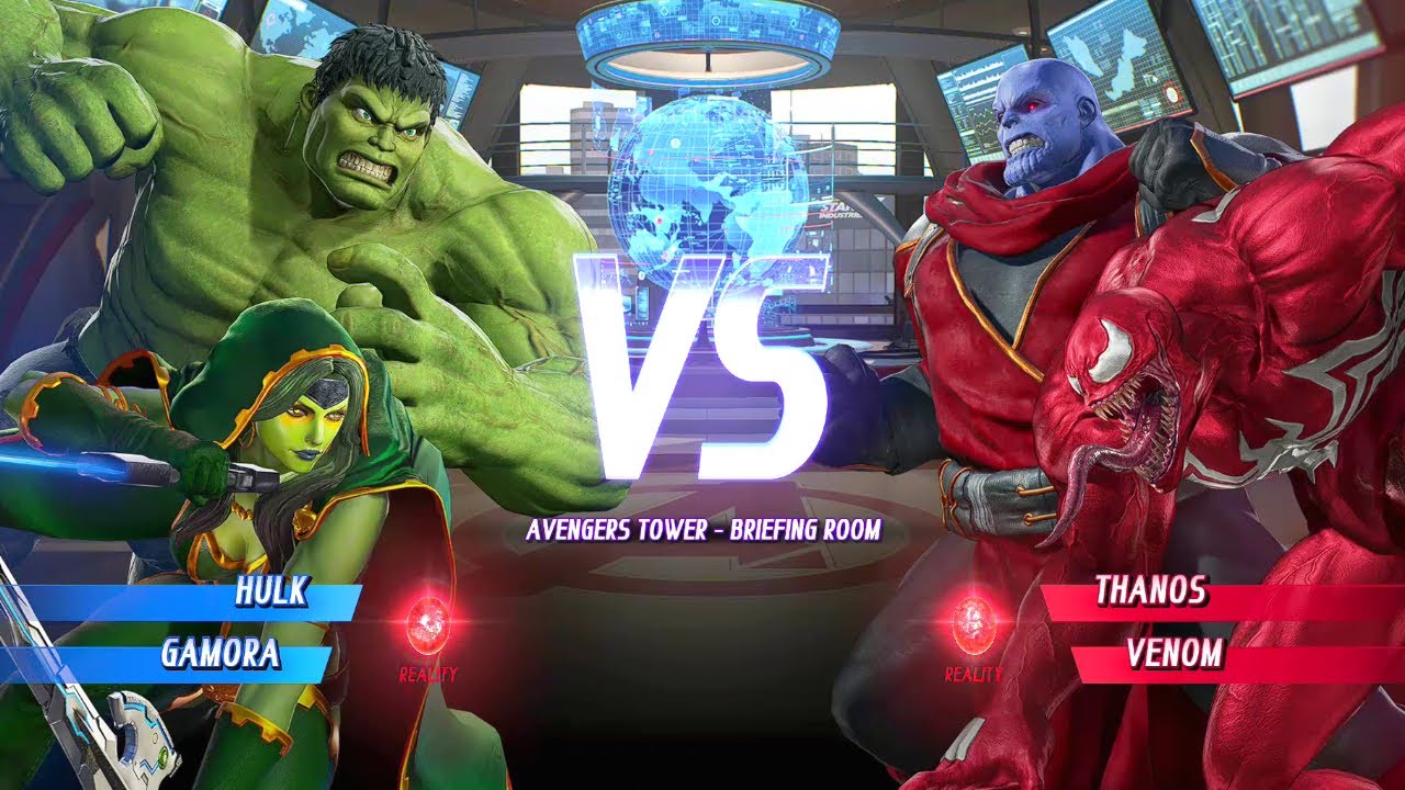 Green Hulk & Green Gamora VS Red Thanos & Red Venom I Marvel VS Capcom ...