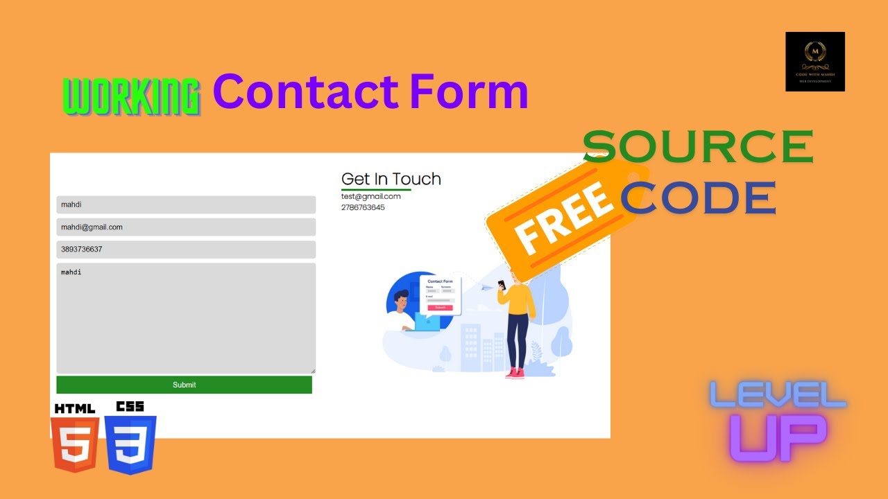 How To Make A Working Contact Form Using HTML CSS & Web3Form - YouTube