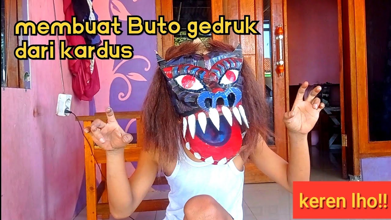 membuat topeng Buto gedruk dari kardus // cepat mudah dan keren - YouTube