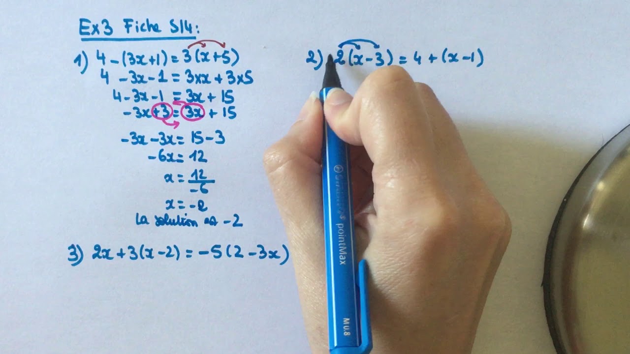 4ème correction ex3 fiche S14 - YouTube
