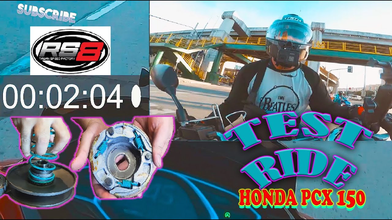 TEST RIDE RS8 CENTER AND CLUTCH SPRING HONDA PCX - YouTube