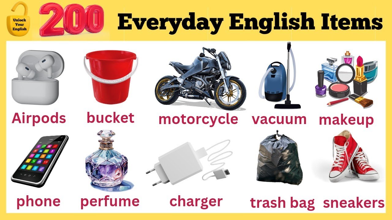 200 Everyday English items for Daily use | English Vocabulary - YouTube