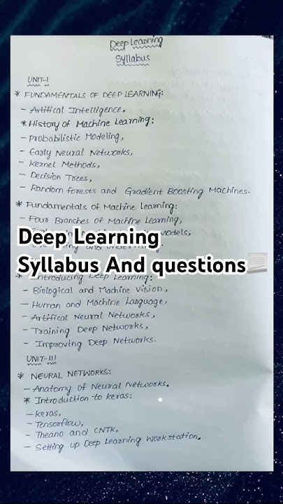 Deep Learning Syllabus And Questions 📜#shorts #ytshorts #deeplearning # ...