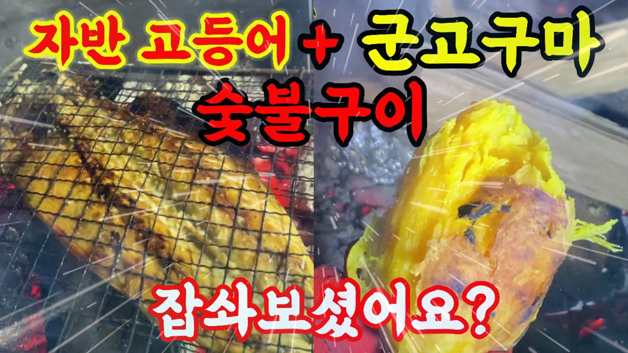 자반고등어 숯불구이 호박고구마 군고구마 만들기 먹방 Youtube