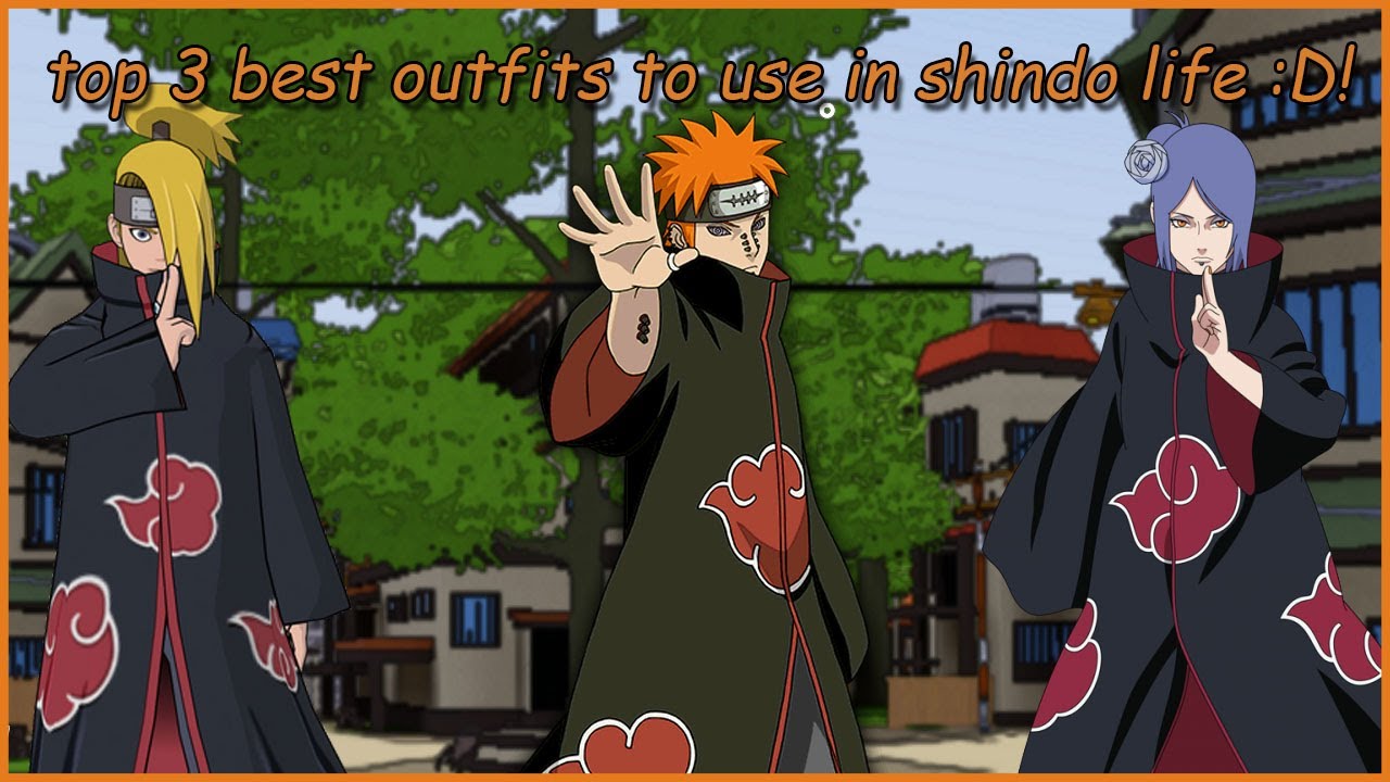 TOP 3 BEST OUTFITS TO USE IN SHINDO LIFE!!! - (Deidara, Konan, Pain ...