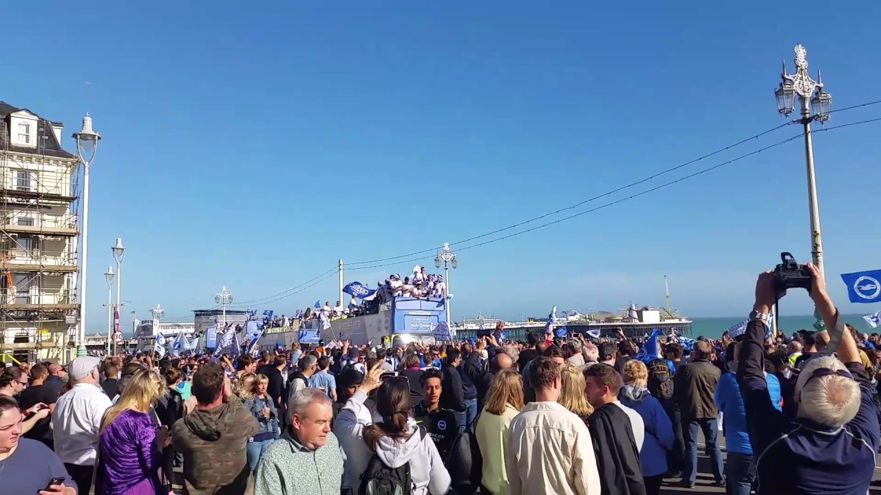 BRIGHTON FOOTBALL PROMOTION OPEN TOP BUS - YouTube