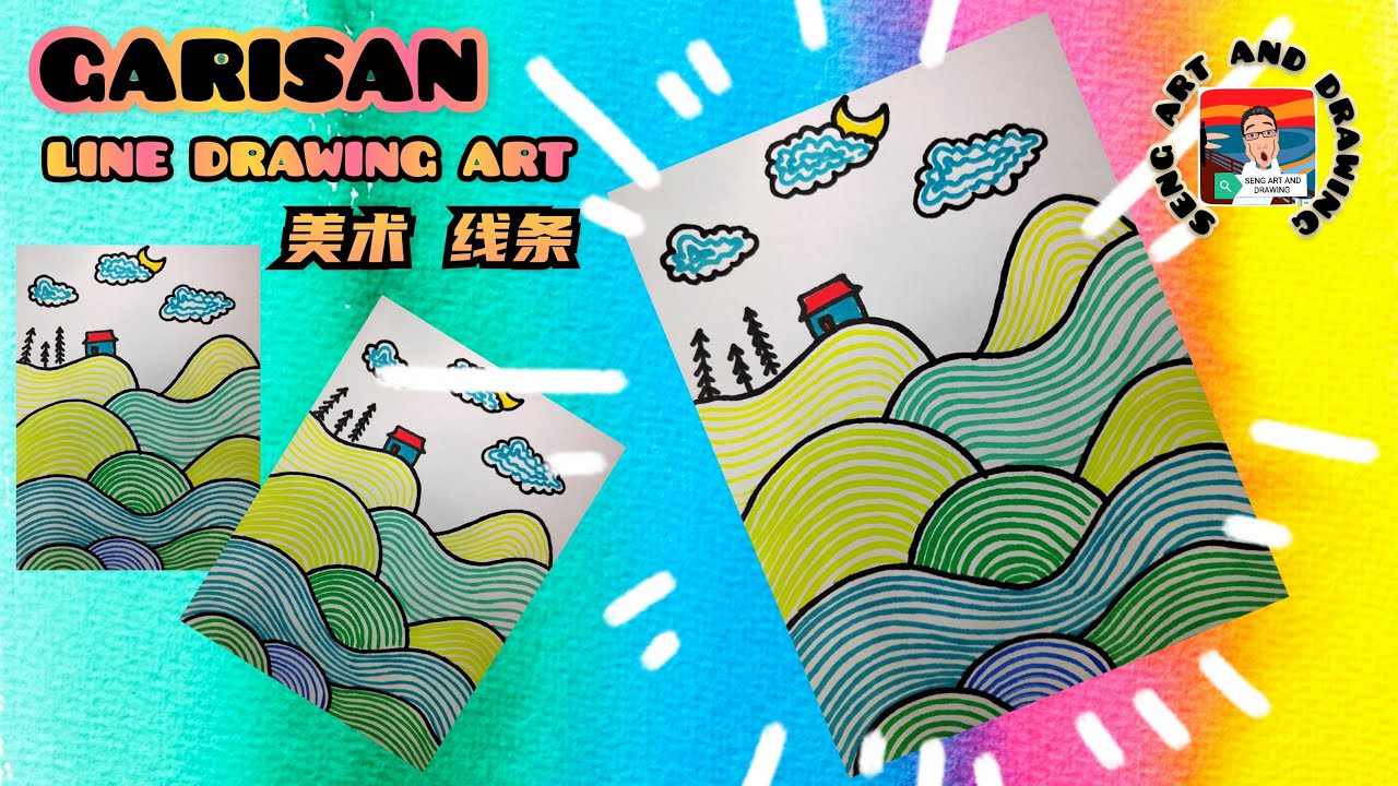 UNSUR SENI GARISAN 🌟 美术元素 线条 线描 🌟 Line drawing art - YouTube