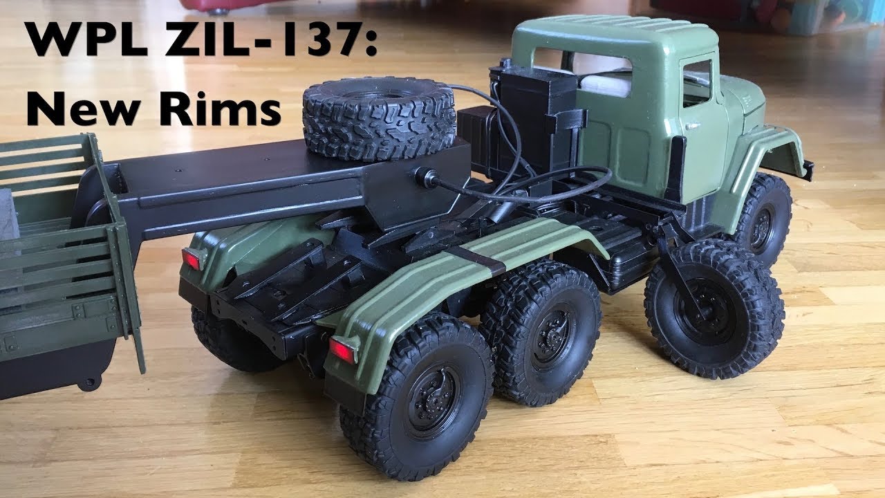 WPL ZIL-137 10x10 Truck: New Scale 3D Printed Rims, Painted Trailer ...