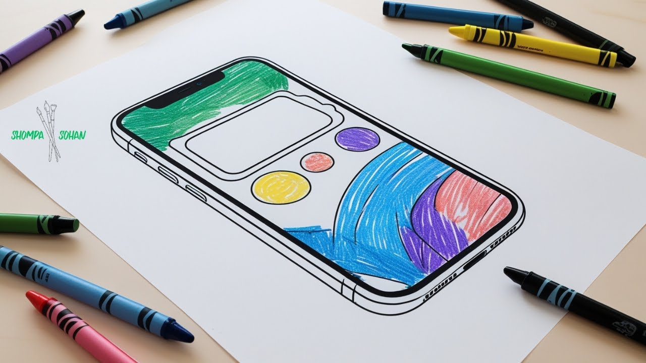 Cute Phone Drawing, Painting & Coloring For Kids and Toddlers_ Child ...