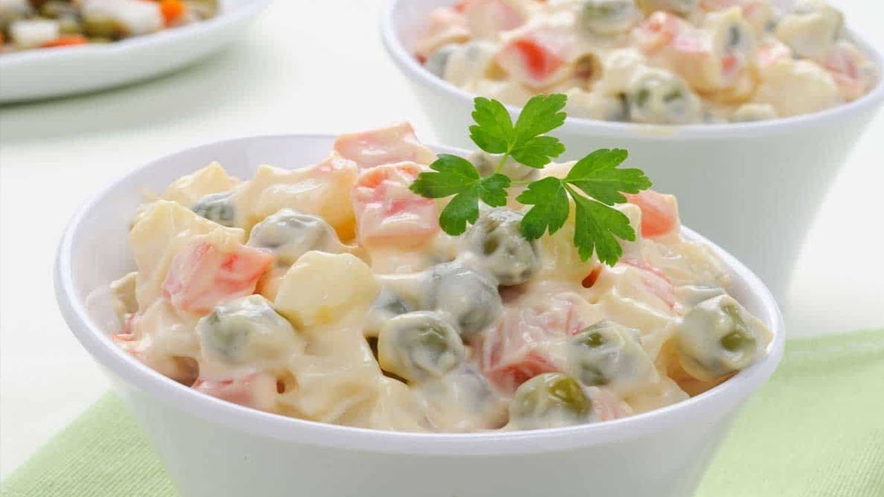 Салат Оливье вкусный домашний рецепт Oson Va Tez Tayyor Bo`ladigan